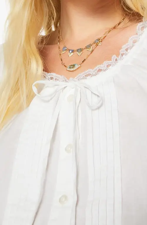 MOTHER The Love Letter Cotton Drawstring Waist Shirt