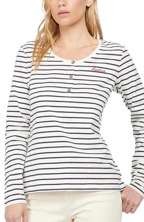 Barbour Stripe Logo Stretch Cotton Top