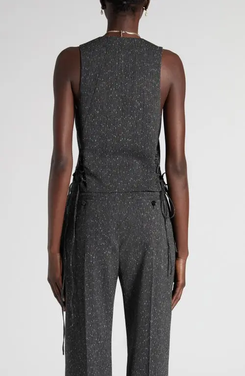Alexander McQueen Lace-up Wool Blend Slub Vest