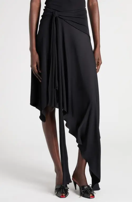 Alexander McQueen Asymmetrica Jersey Skirt - Black