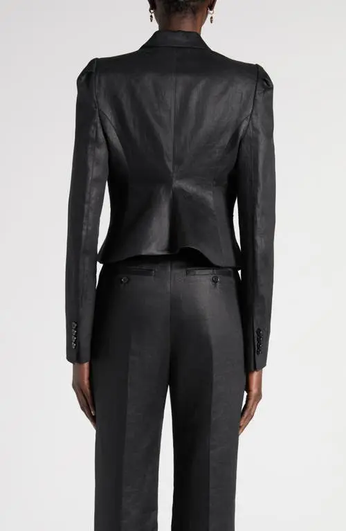Alexander McQueen Peak Lapels Puff Sleeve Linen Jacket