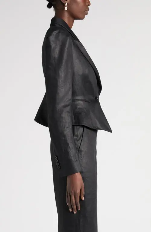 Alexander McQueen Peak Lapels Puff Sleeve Linen Jacket