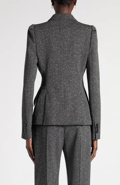 Alexander McQueen One-button Puff Sleeve Stretch Wool Jacket