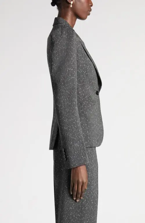 Alexander McQueen One-button Puff Sleeve Stretch Wool Jacket
