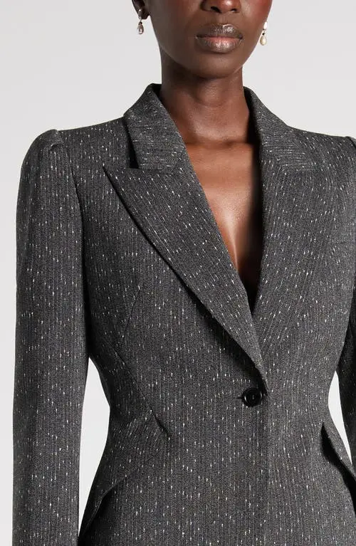 Alexander McQueen One-button Puff Sleeve Stretch Wool Jacket
