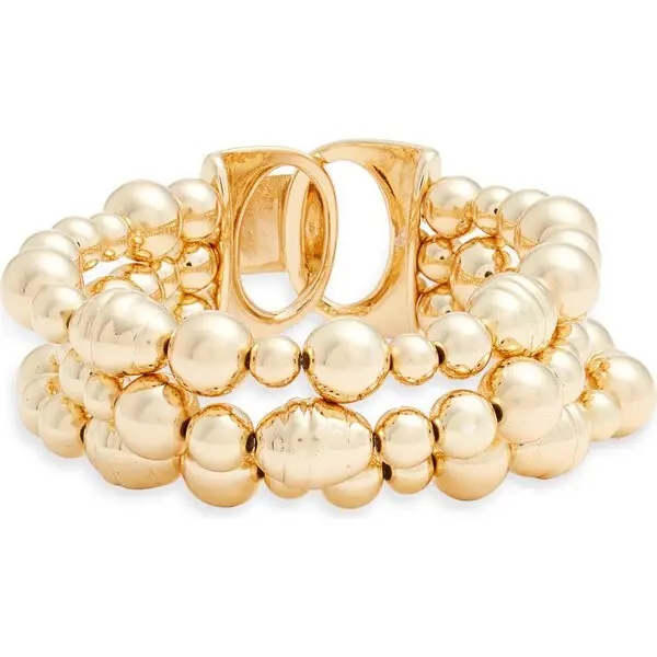 Nordstrom Triple Strand Beaded Bracelet - Gold