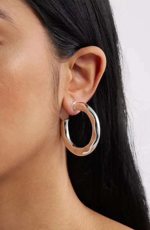 Nordstrom Hammered Hoop Earrings - Silver