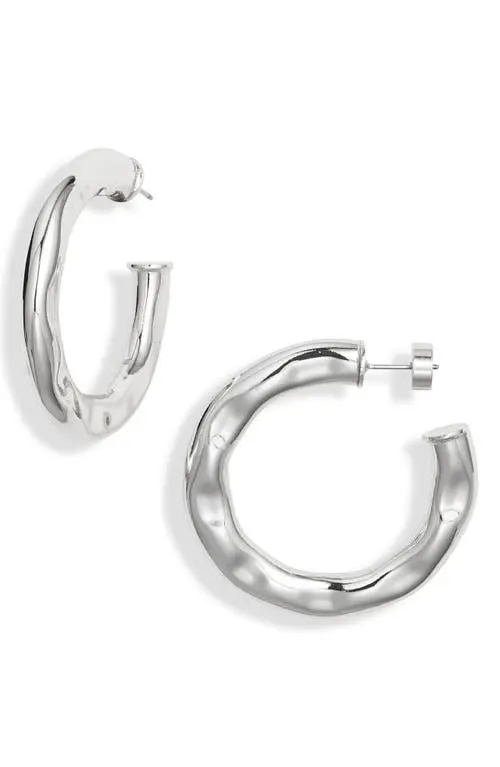Nordstrom Hammered Hoop Earrings - Silver