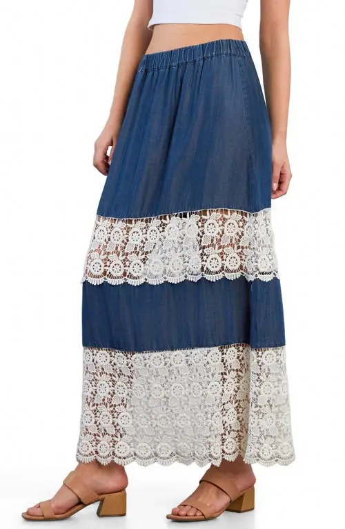 WASH LAB DENIM Light Veil Maxi Skirt - Denim