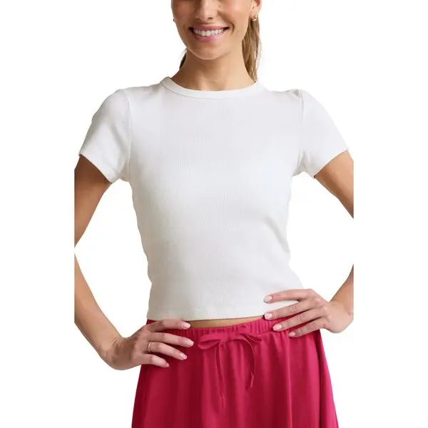 Beyond Yoga On Repeat Rib Baby T-shirt - Washed White