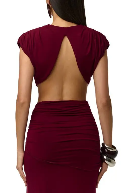 Naked Wardrobe Smooth Draped Crop Top