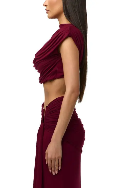 Naked Wardrobe Smooth Draped Crop Top