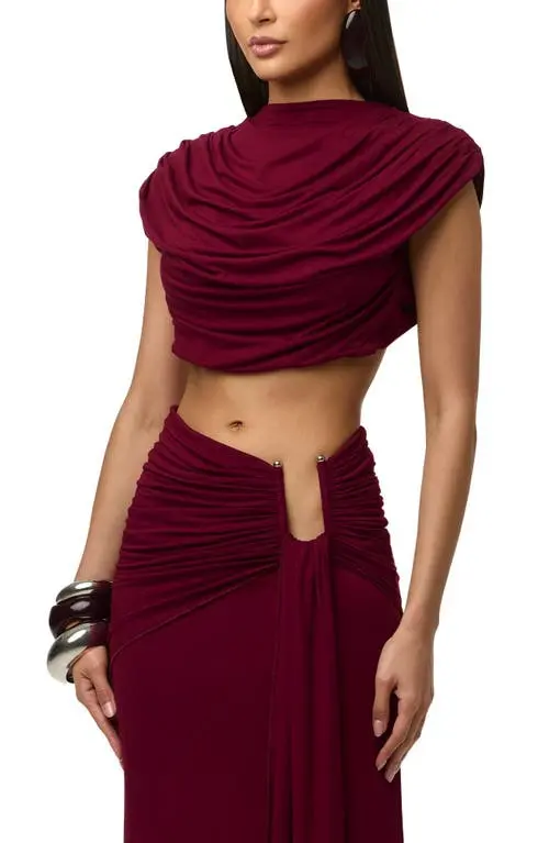 Naked Wardrobe Smooth Draped Crop Top