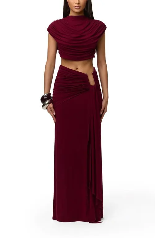 Naked Wardrobe Smooth Draped Crop Top