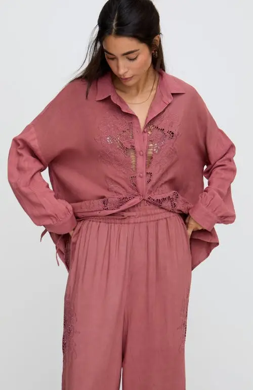 RAFFYA Arianna V-neck Embroidered Maxi Dress