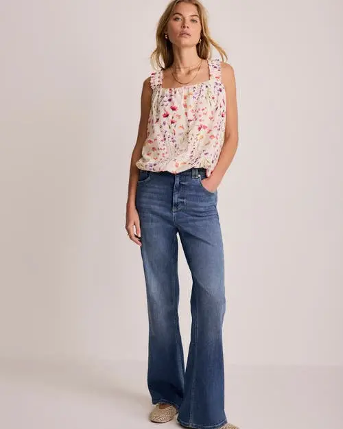 Mint Velvet Print Bubble Hem Top