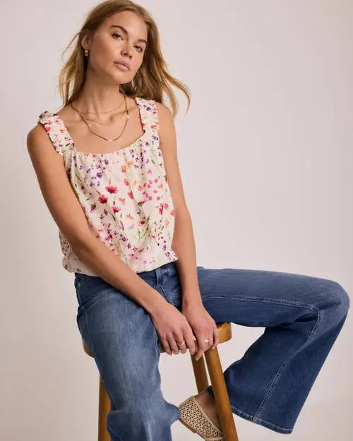 Mint Velvet Print Bubble Hem Top