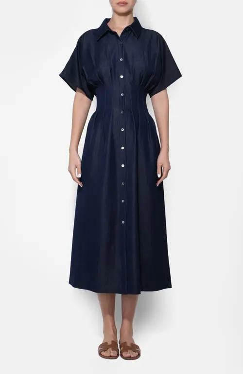 Adelyn Rae Audrey Denim Shirtdress - Denim Blue
