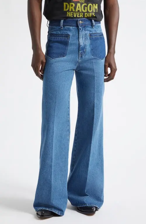 LU'U DAN Nocturnal Flare Leg Jeans - 70s Blue