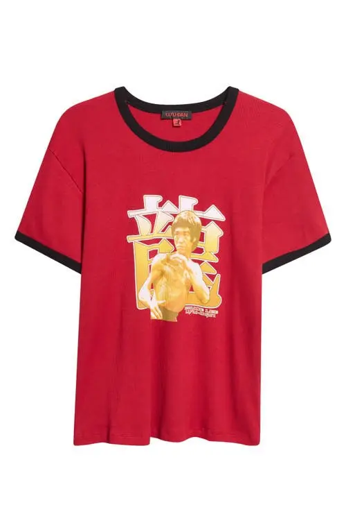LU'U DAN Bruce Lee Rib Cotton Ringer T-shirt