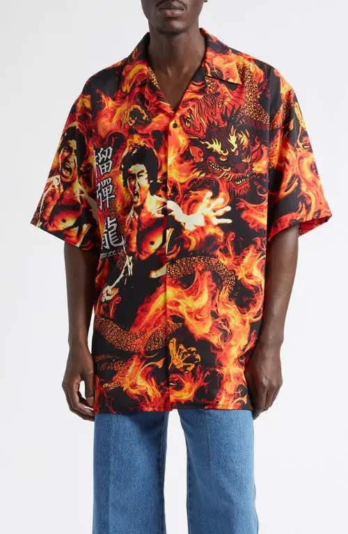 LU'U DAN Sleeve Button-up Shirt - Flame