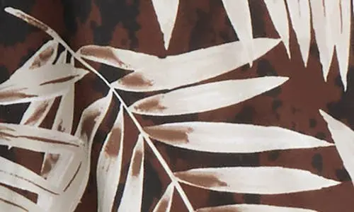 Jones New York Button Shoulder Palm Print Top