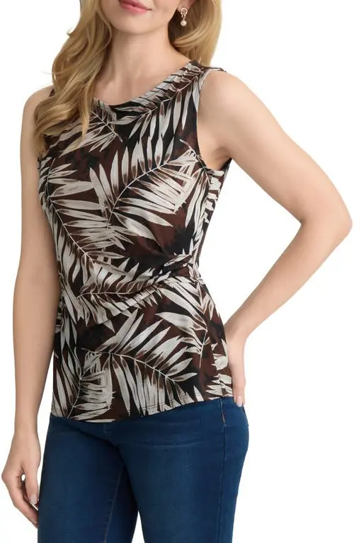 Jones New York Side Pleat Scoop Neck Tank