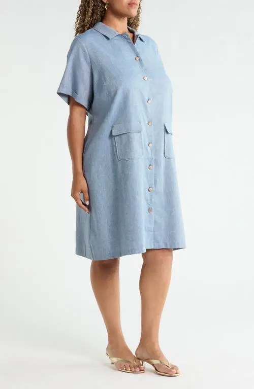 Halogen Button-up Pocket Shirtdress