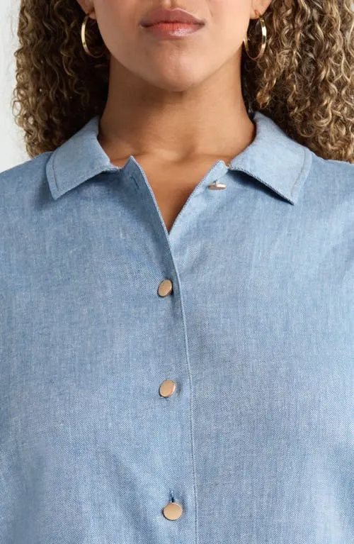 Halogen Button-up Pocket Shirtdress