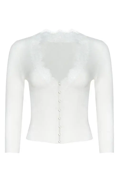 L'Agence Eluna Lace Detail Cardigan