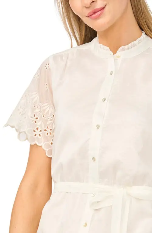 Halogen Eyelet Lace Shirtdress