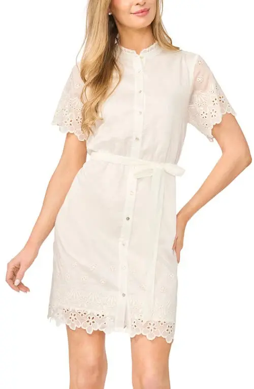 Halogen Eyelet Lace Shirtdress