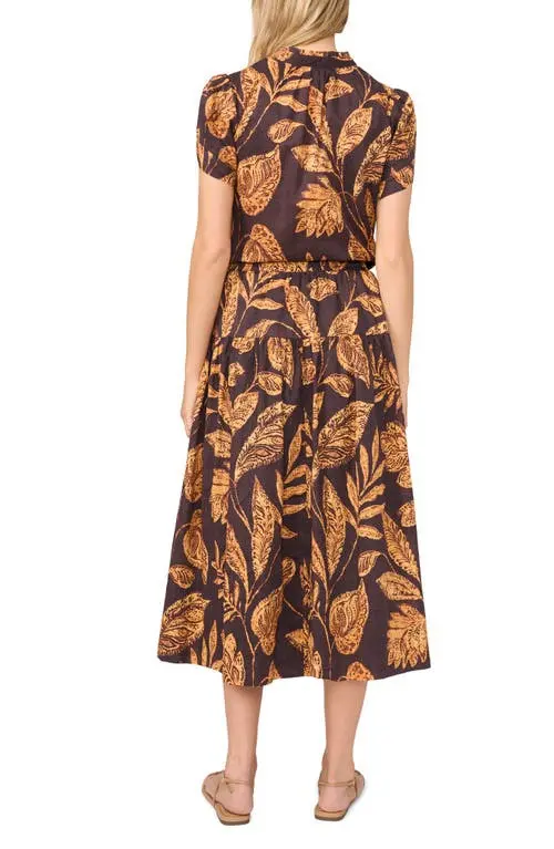 Halogen Tiered Printed Cotton Midi Skirt