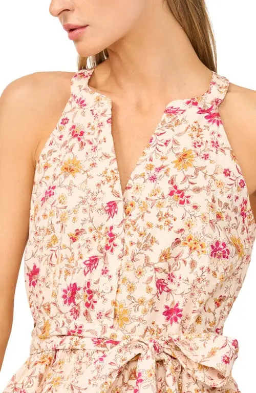 Halogen Floral Belted Tiered Maxi Dress