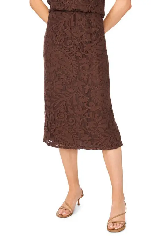 Halogen Lace Pull-on Midi Skirt - Chicory Coffee