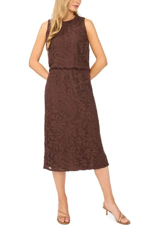 Halogen Lace Pull-on Midi Skirt - Chicory Coffee