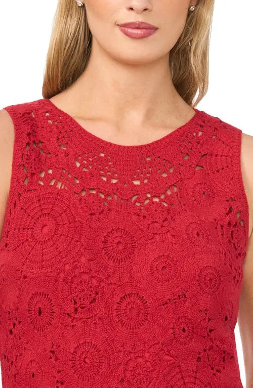Halogen Crochet Sheath Dress - Crimson Ruby