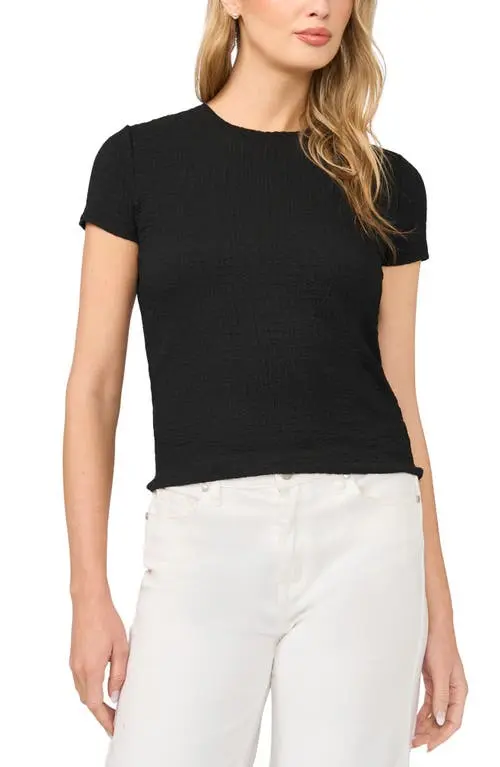 Halogen Textured Crewneck Short Sleeve T-shirt - Rich Black