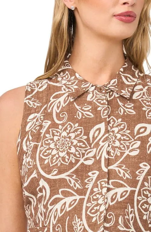 Halogen Floral Sleeveless Shirtdress