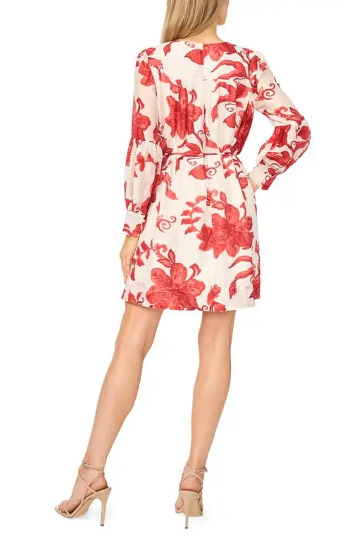 Halogen Floral Balloon Sleeve Dress