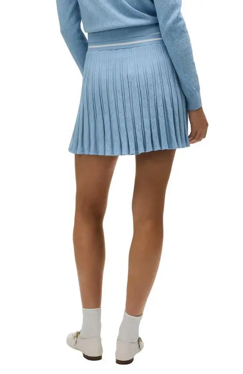 Greyson Pleated Pointelle Sweater Skirt