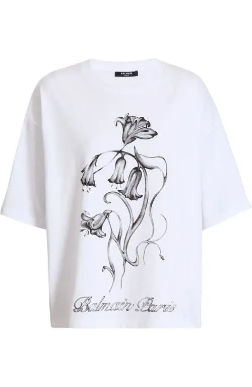Balmain Printed Flower T-shirt