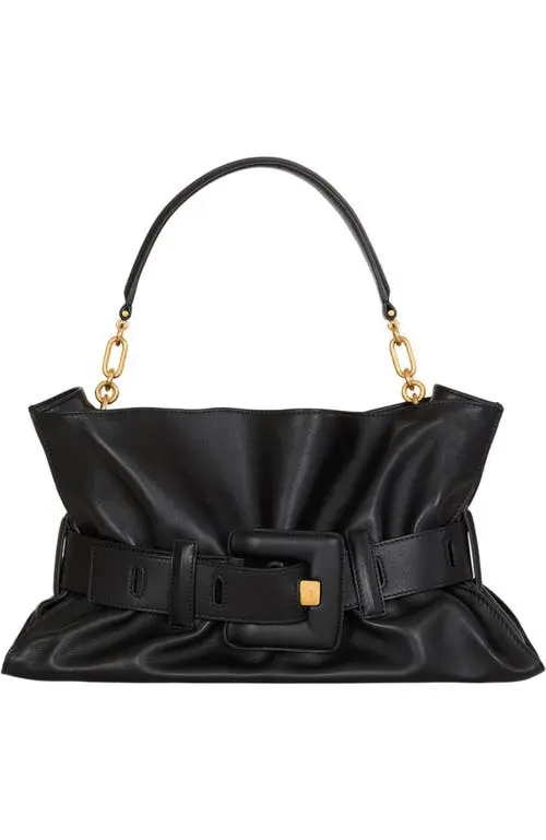 Balmain Medium Anthem Bag In Smooth Leather - Black