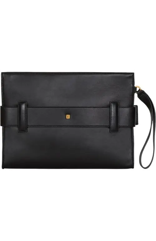 Balmain Anthem Smooth Leather Clutch