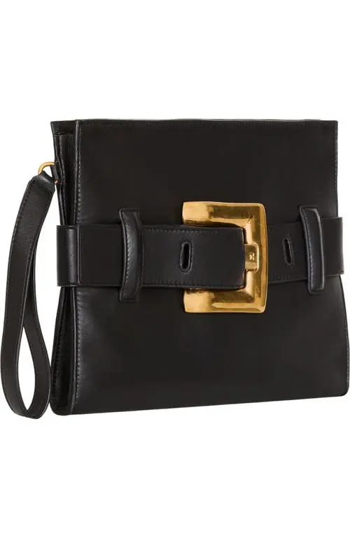 Balmain Anthem Smooth Leather Clutch