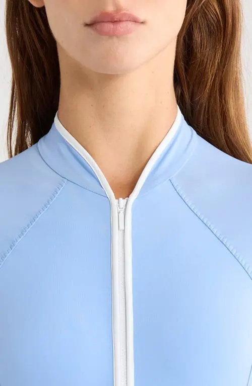 Hunza G Tyra Raglan Sleeve One-piece Rashguard Swimsuit