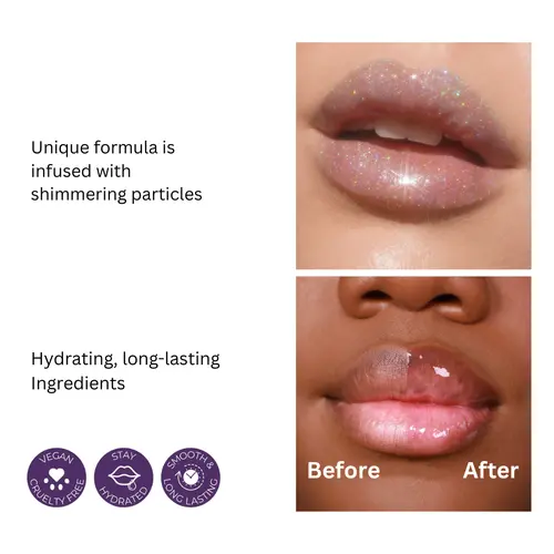 QUEEN COSMETICS Diamond Shimmer High Shine Lip Gloss - Cherry Pie