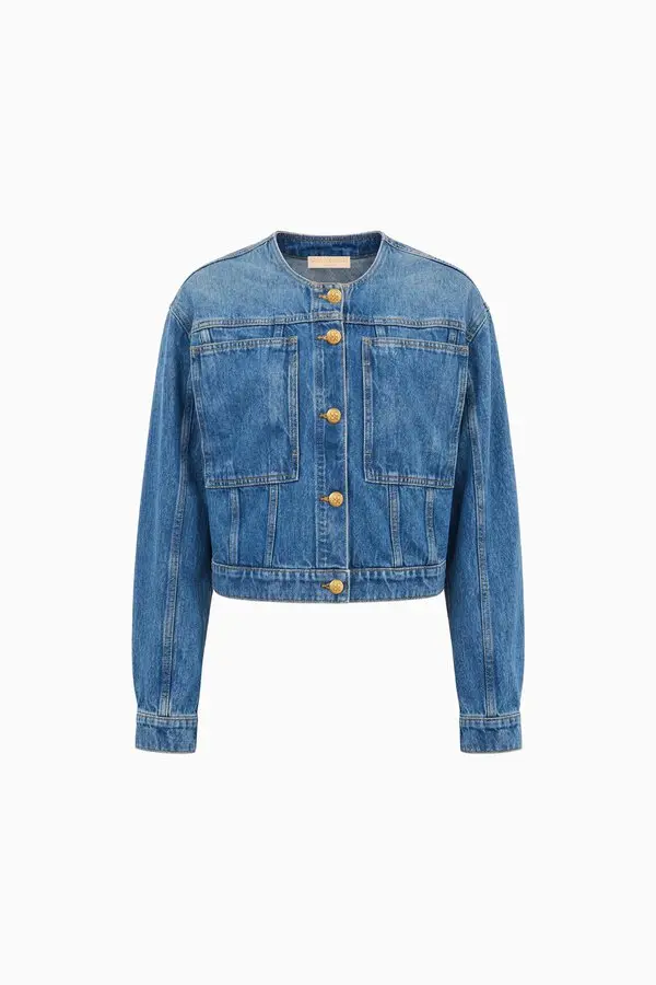 Ulla Johnson The Briar Collarless Denim Jacket - Danube