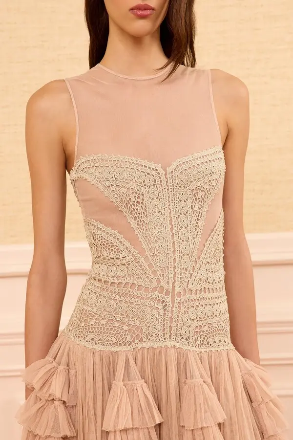 Ulla Johnson Orla Crochet & Tulle Dress