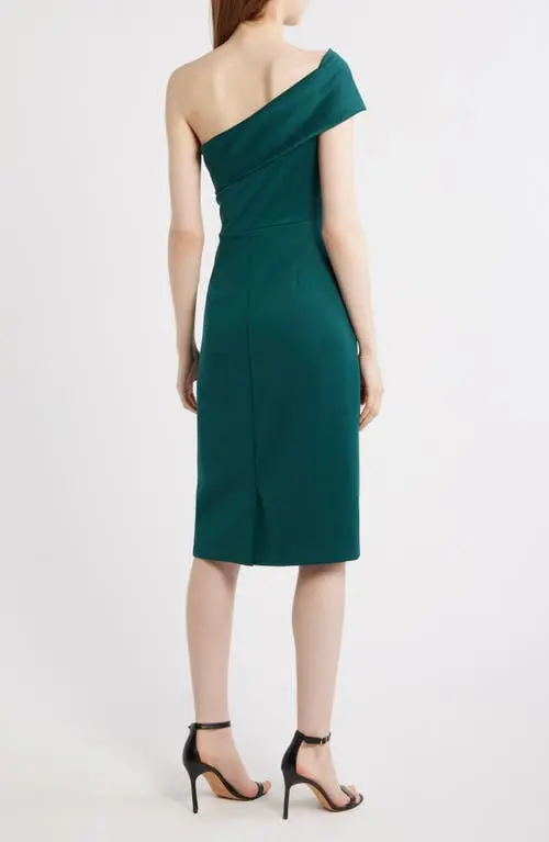 Eliza J One-shoulder Ruched Satin Cocktail Dress